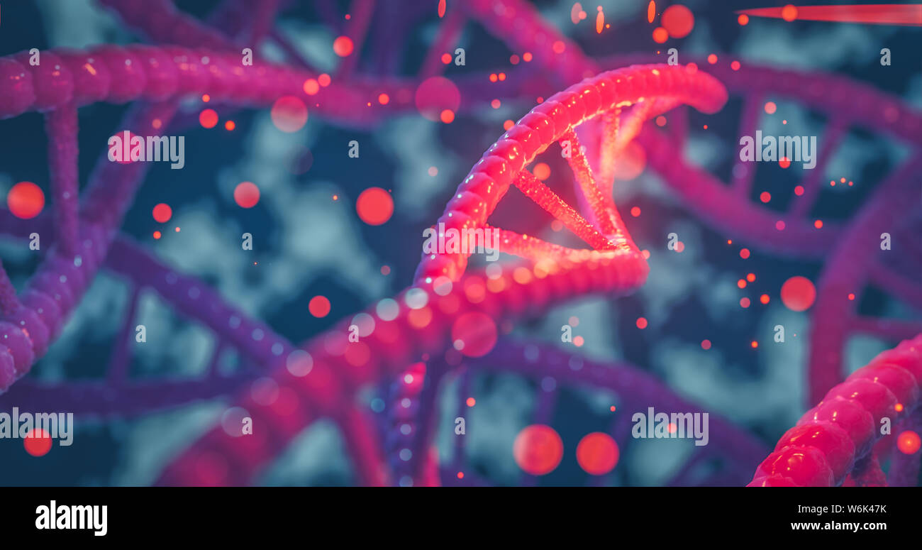 DNA helix colorful genes chromosomes DNA sequence, DNA structure with ...