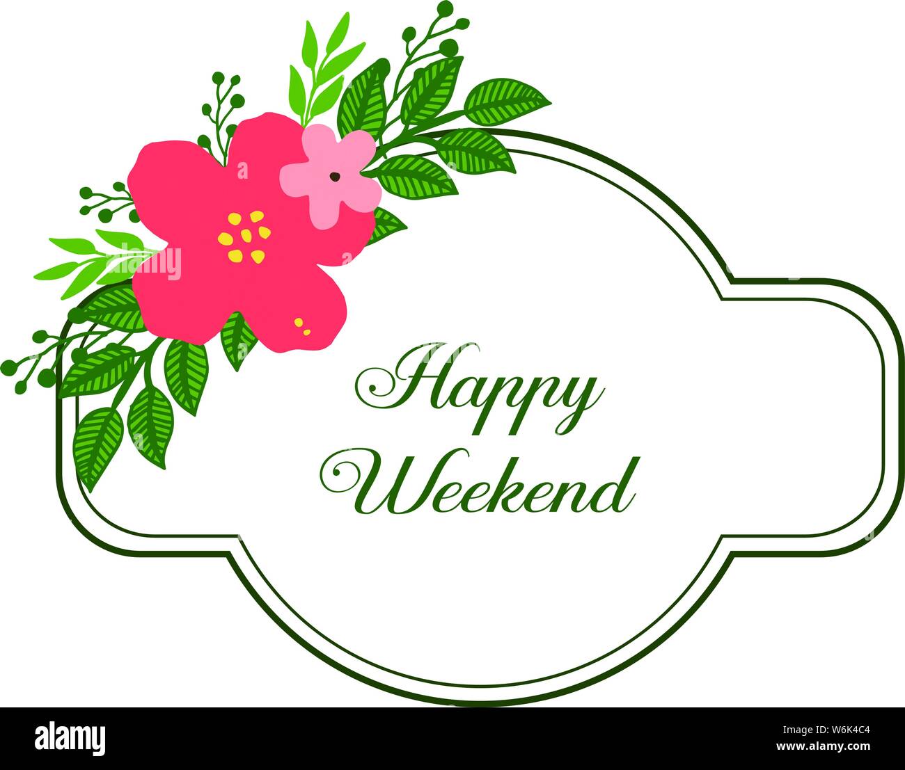 Feature of flower frame and leaves, greeting card or invitation card ...