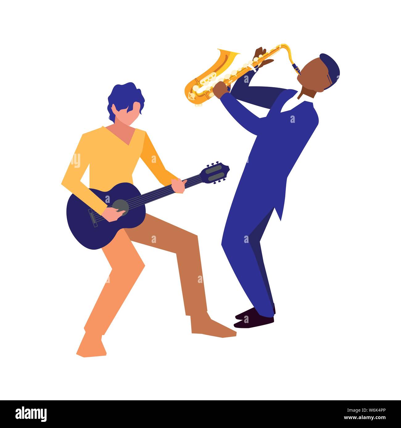 Two boy musicians Stock Vector Images - Alamy