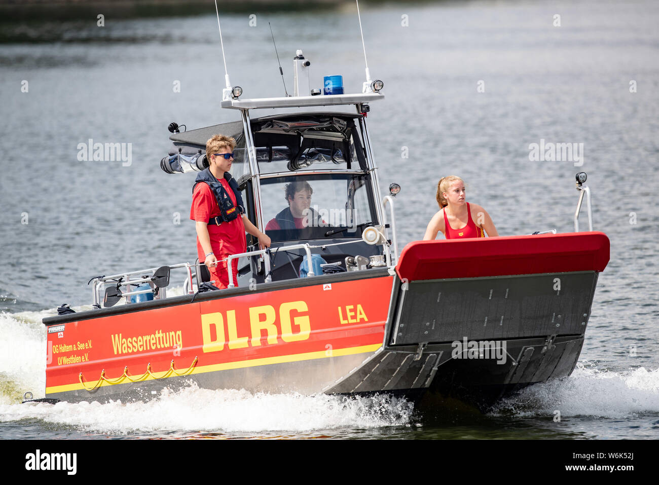 Haltern Am See, Germany. 01st Aug, 2019. A team from DLRG (Deutsche ...