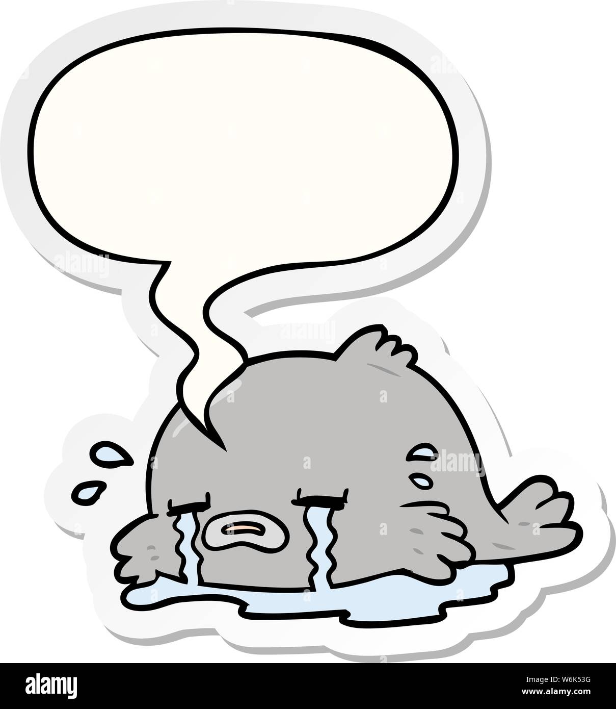 cartoon crying fish with speech bubble sticker Stock Vector Image & Art ...