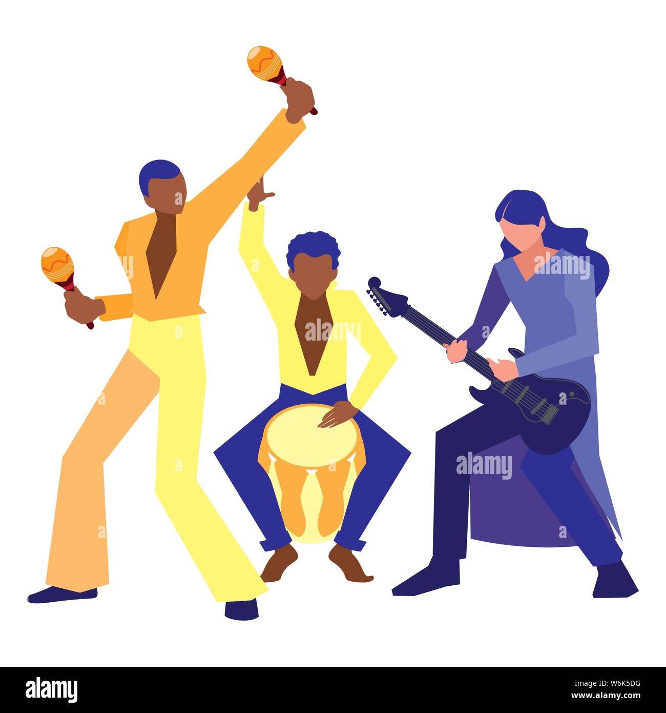 musicians people playing instrument orchestra design vector ...