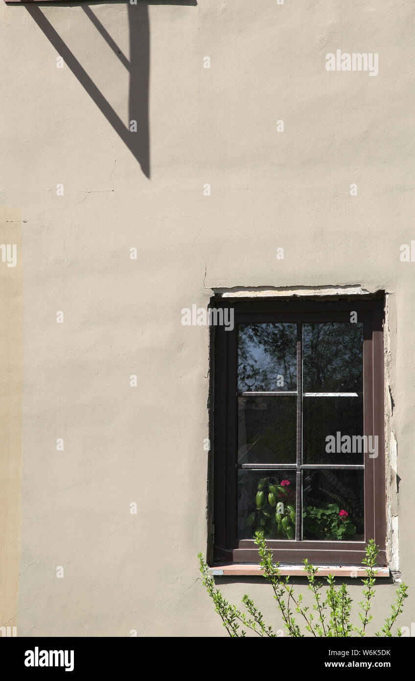 Window on the wall of old house Stock Photo - Alamy