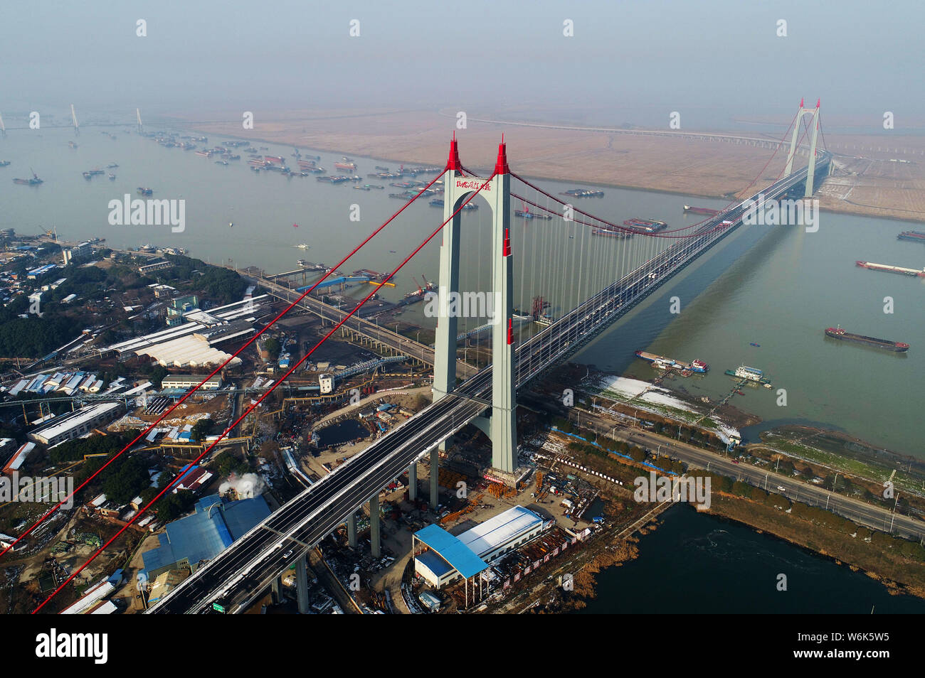 Aerial view of the construction site of the world's second and China's ...