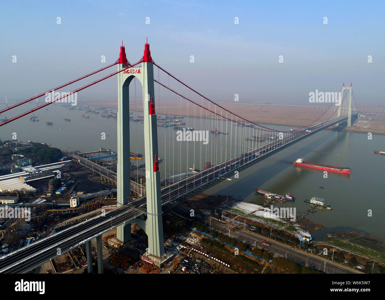 Aerial view of the construction site of the world's second and China's ...
