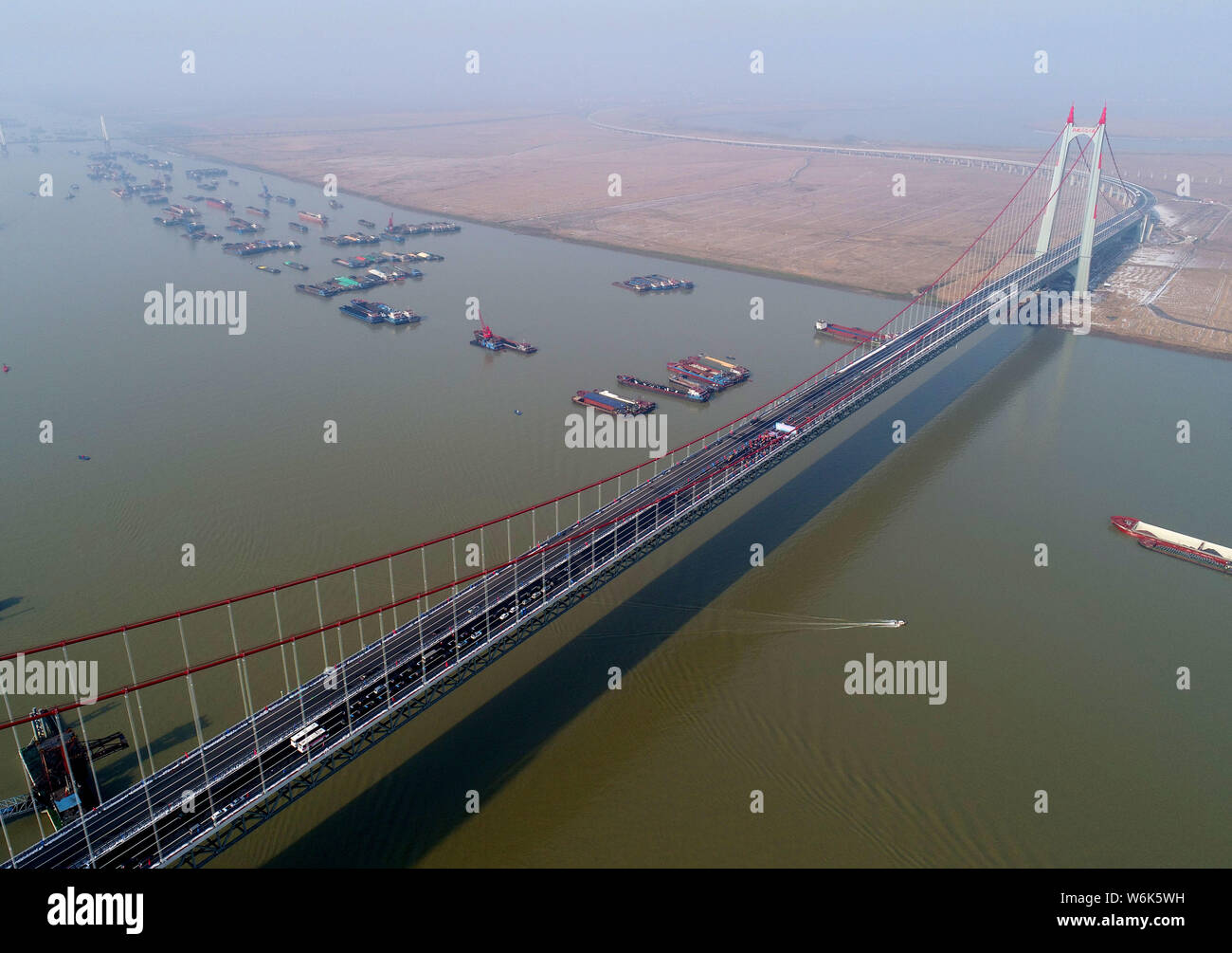 Aerial view of the construction site of the world's second and China's ...