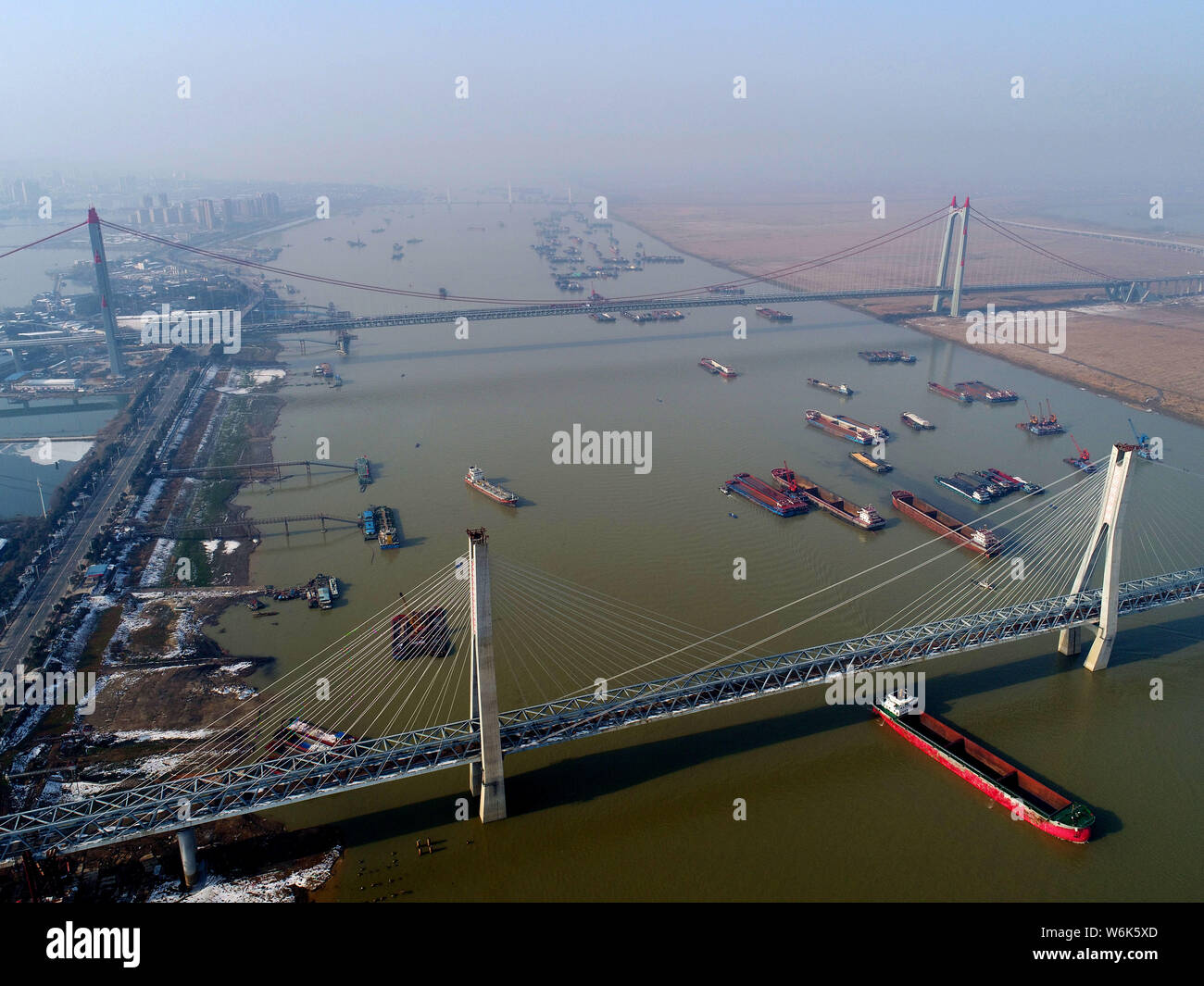 Aerial view of the construction site of the world's second and China's ...