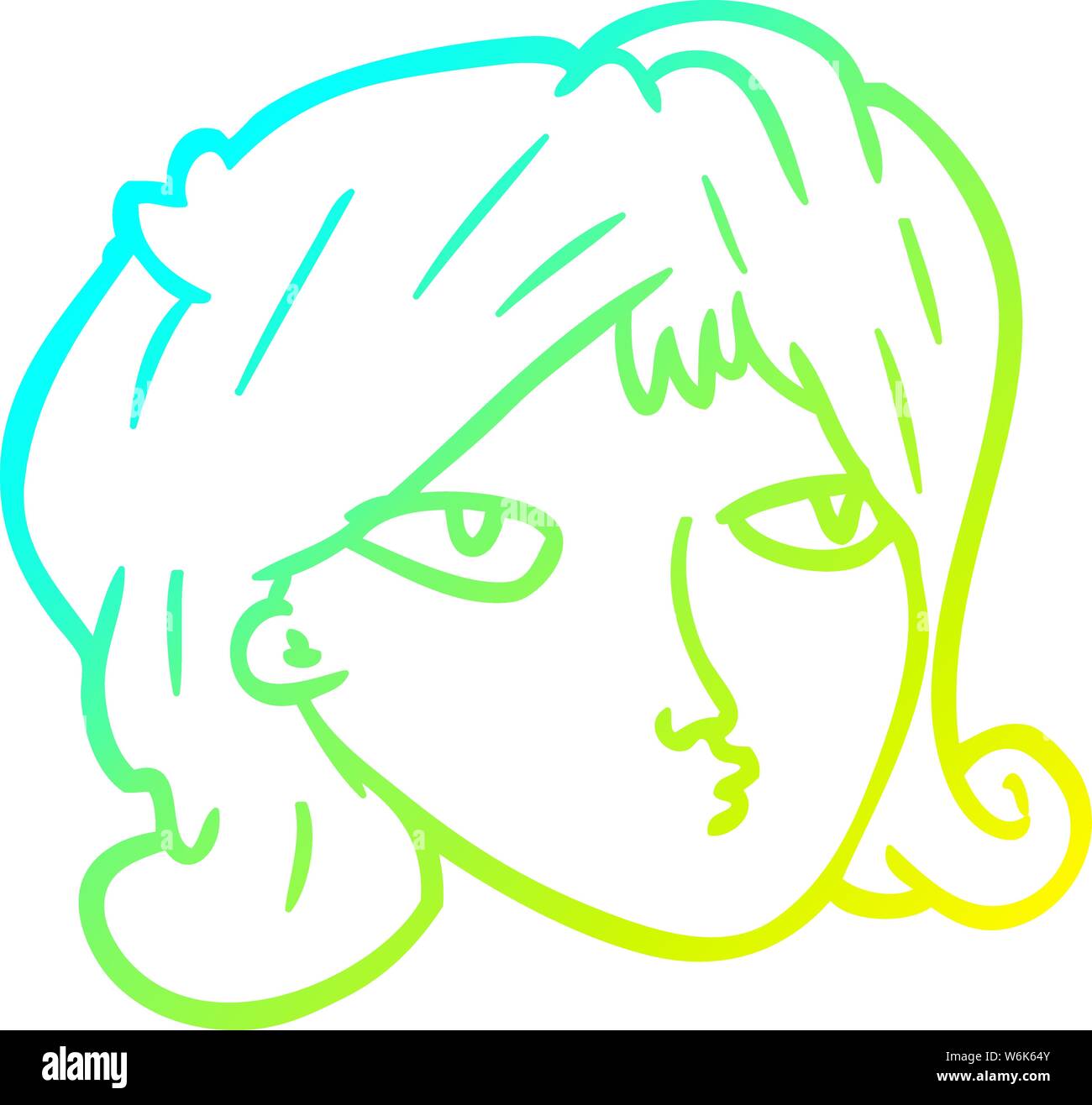 cold gradient line drawing of a woman Stock Vector Image & Art - Alamy