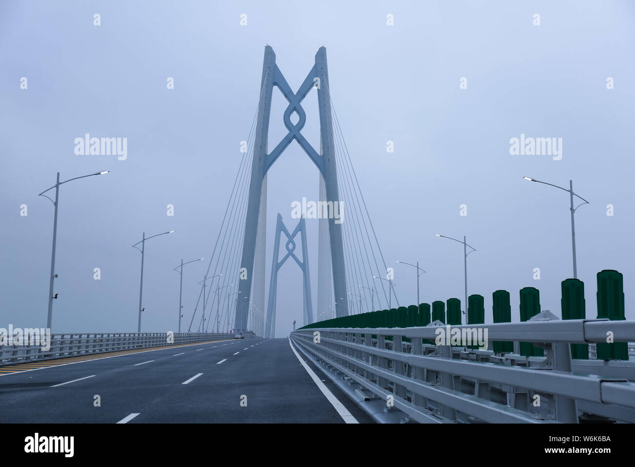 View of the world's longest cross-sea bridge, the Hong Kong-Zhuhai ...