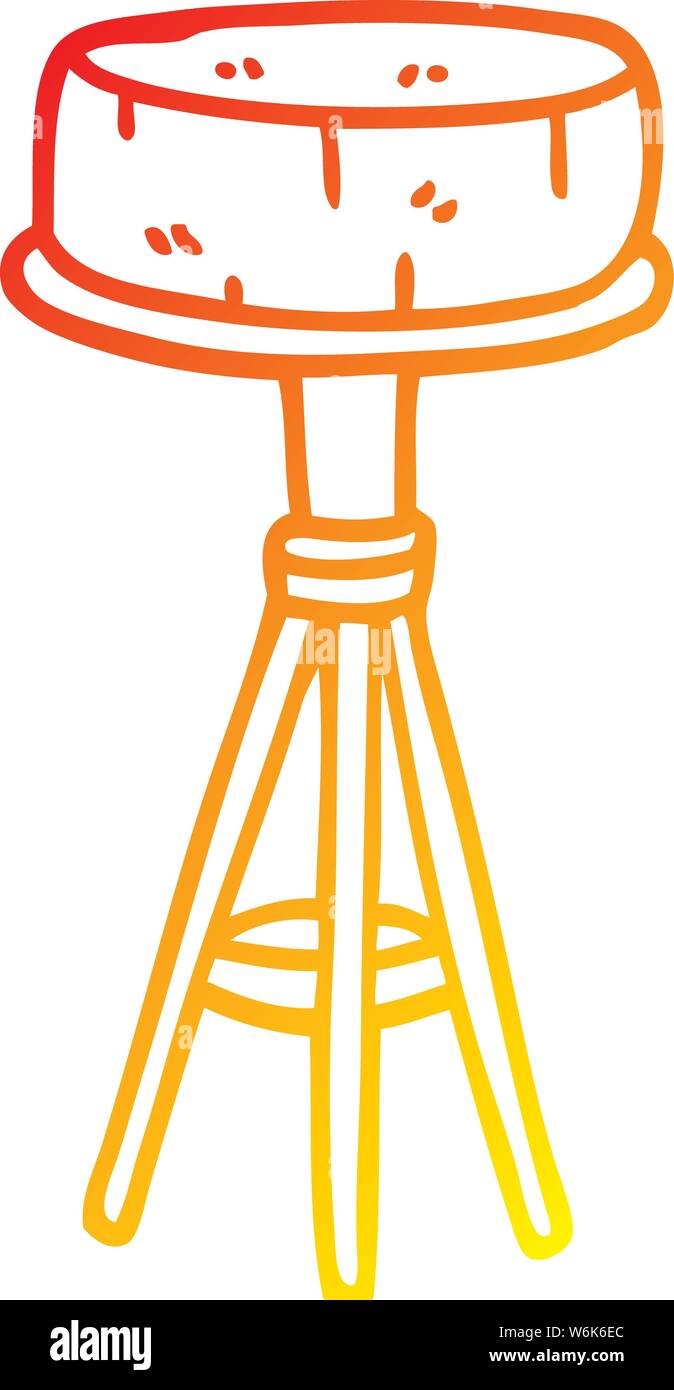 warm gradient line drawing of a cartoon breakfast stool Stock Vector ...
