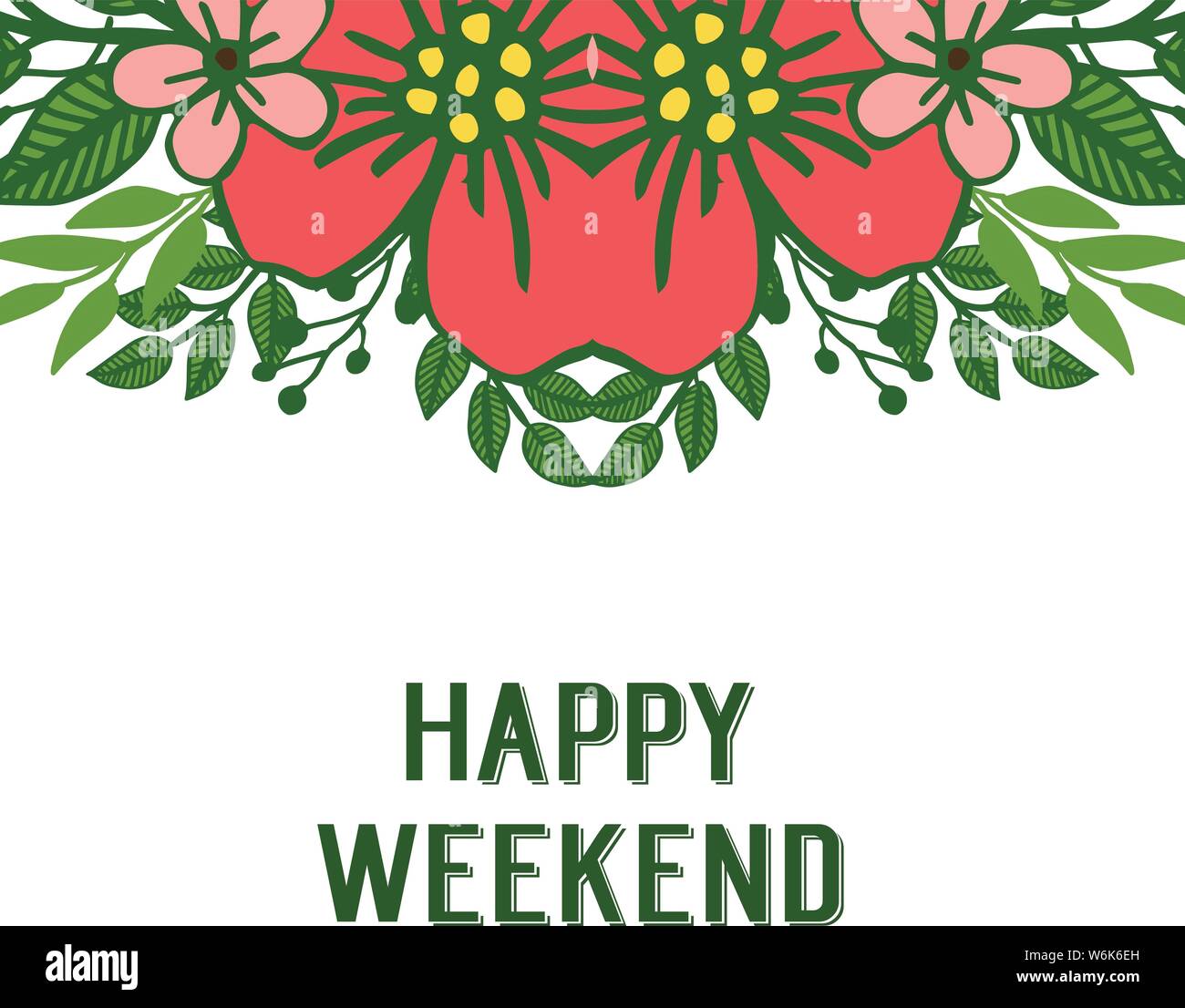 Art green leafy wreath frame, on a white backdrop, for texture of ...