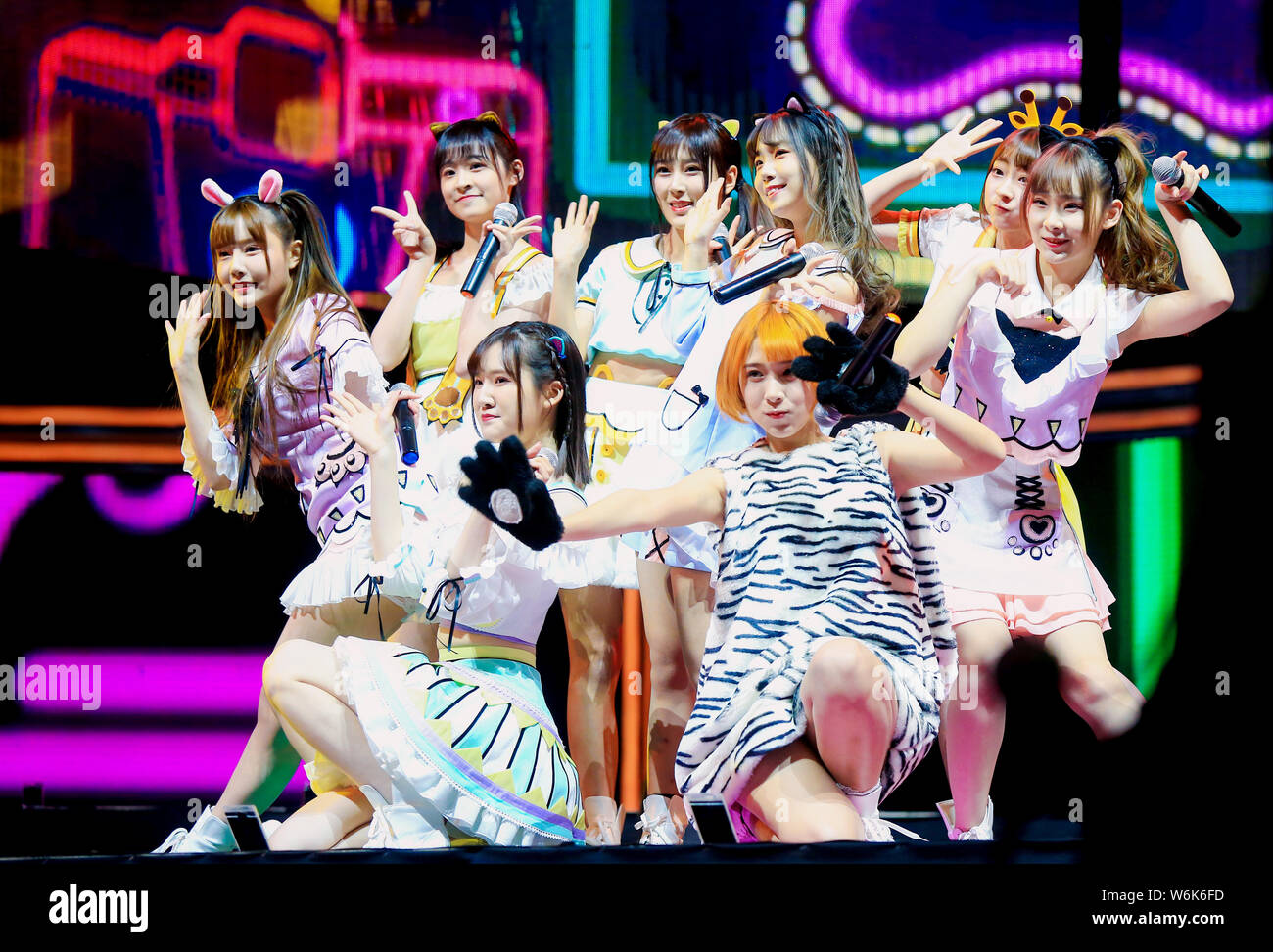 Members of Chinese girl group SNH48 perform during the 4th edition of ...