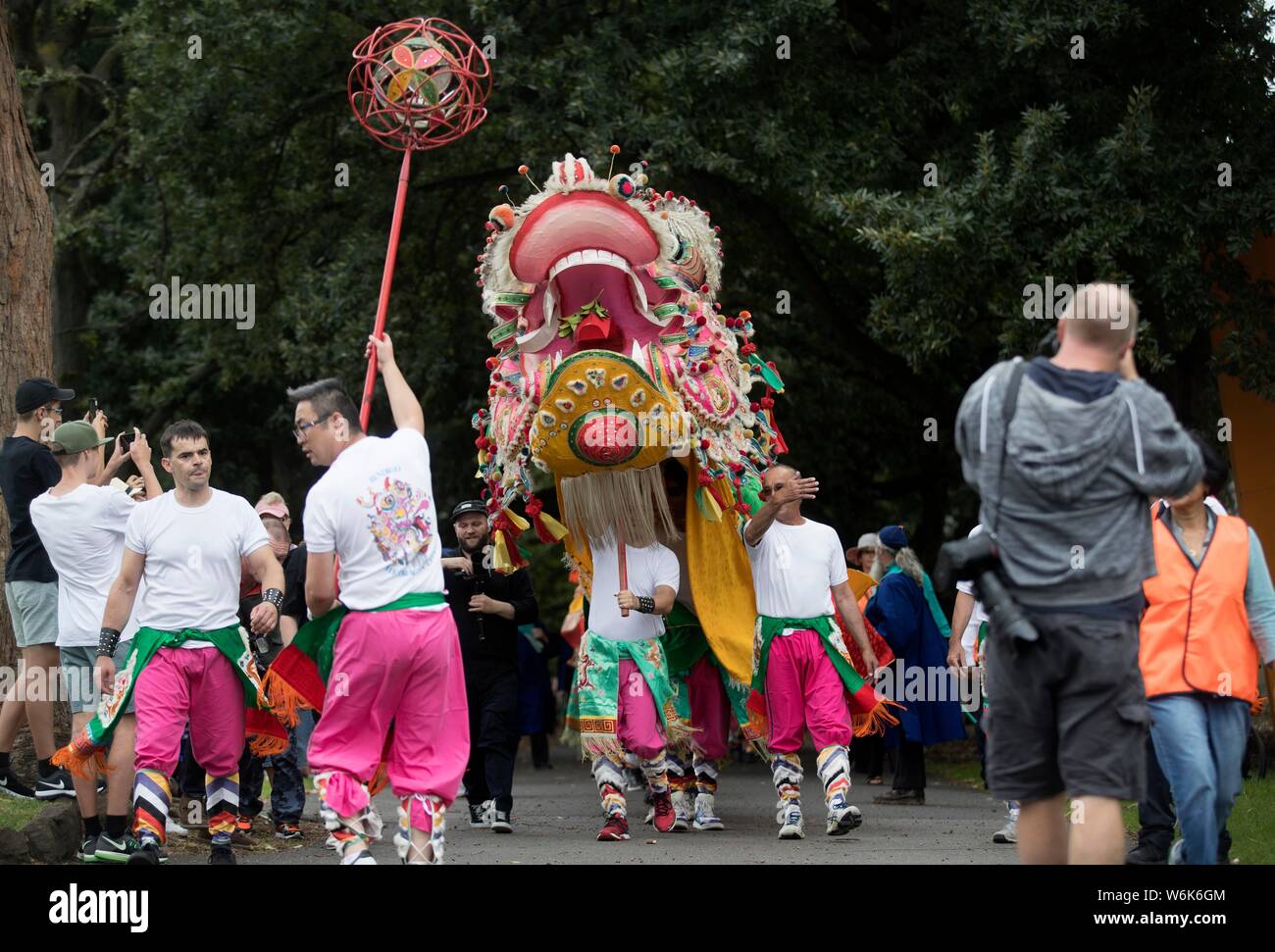 Folk artists operate the Sun Loong, the longest imperial dragon of its ...