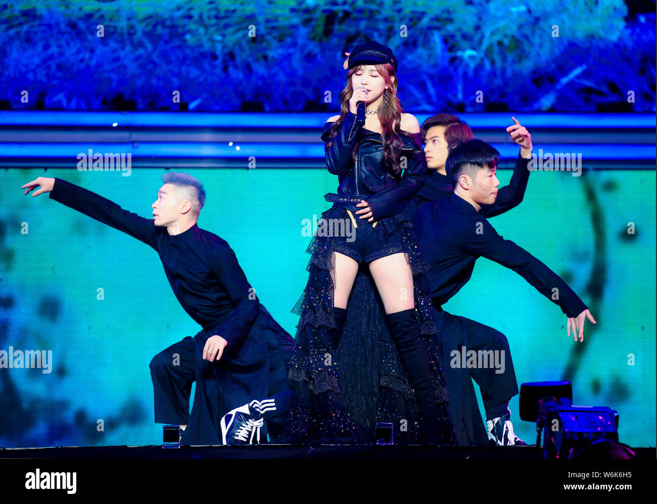 Members of Chinese girl group SNH48 perform during the 4th edition of ...