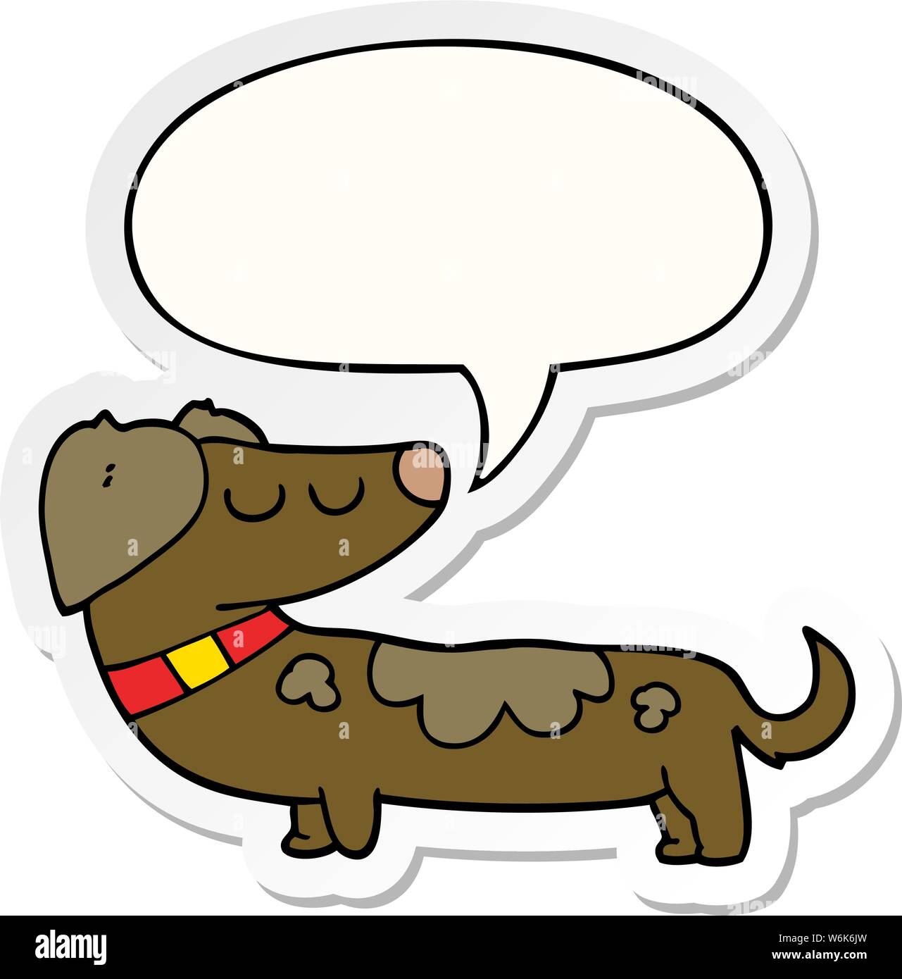 cartoon dog with speech bubble sticker Stock Vector Image & Art - Alamy