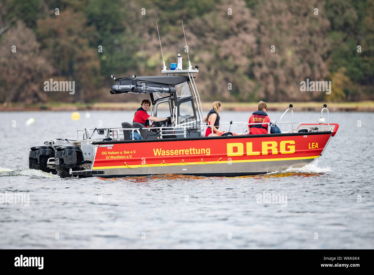 Haltern Am See, Germany. 01st Aug, 2019. A team from DLRG (Deutsche ...