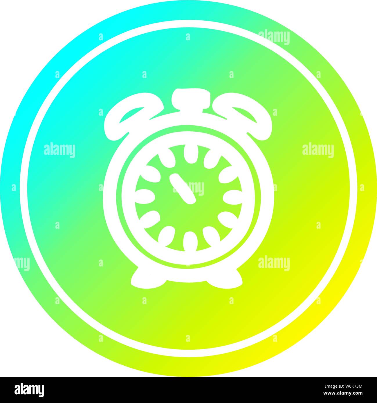 alarm clock circular icon with cool gradient finish Stock Vector Image ...