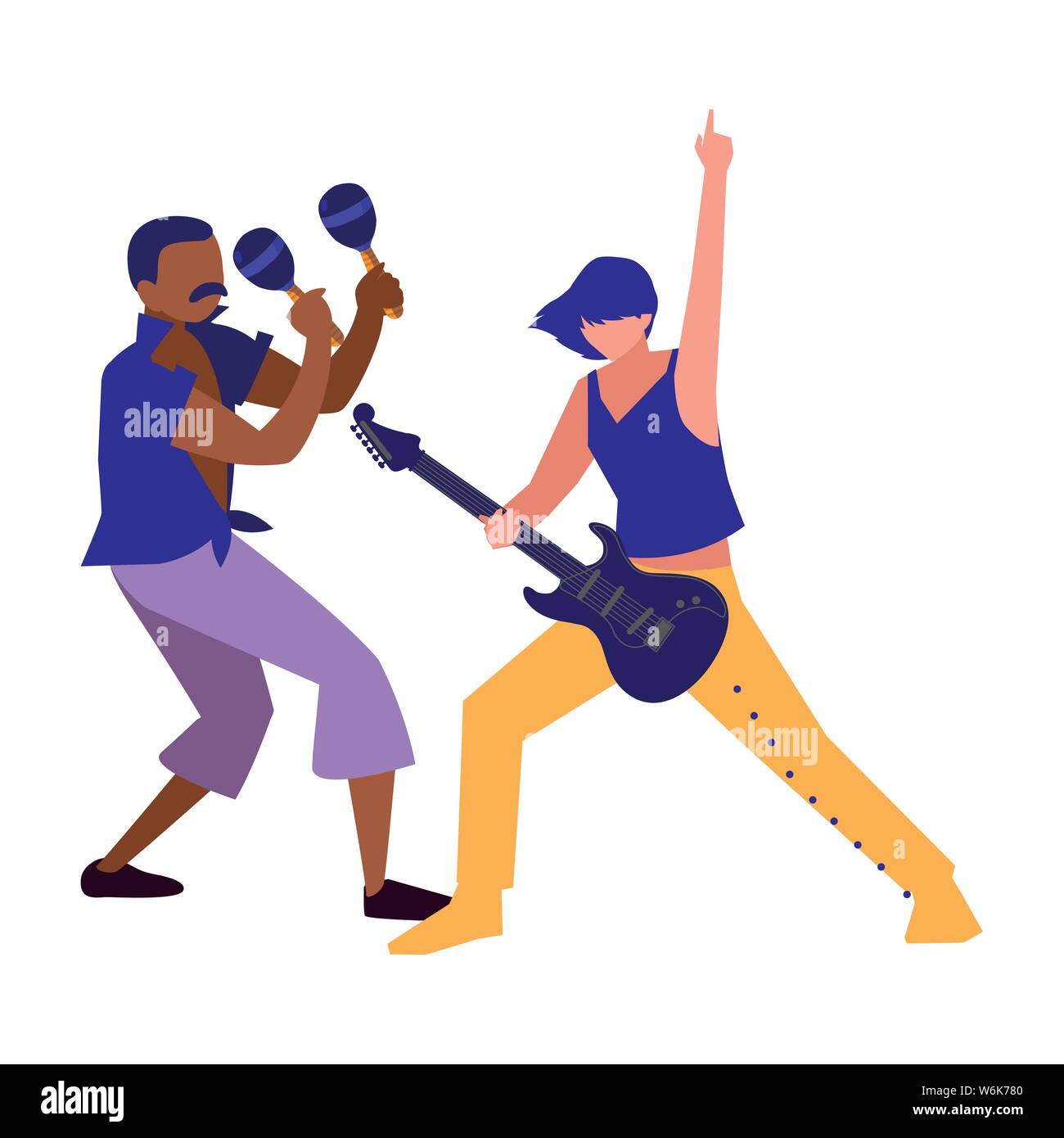 Two boy musicians Stock Vector Images - Alamy