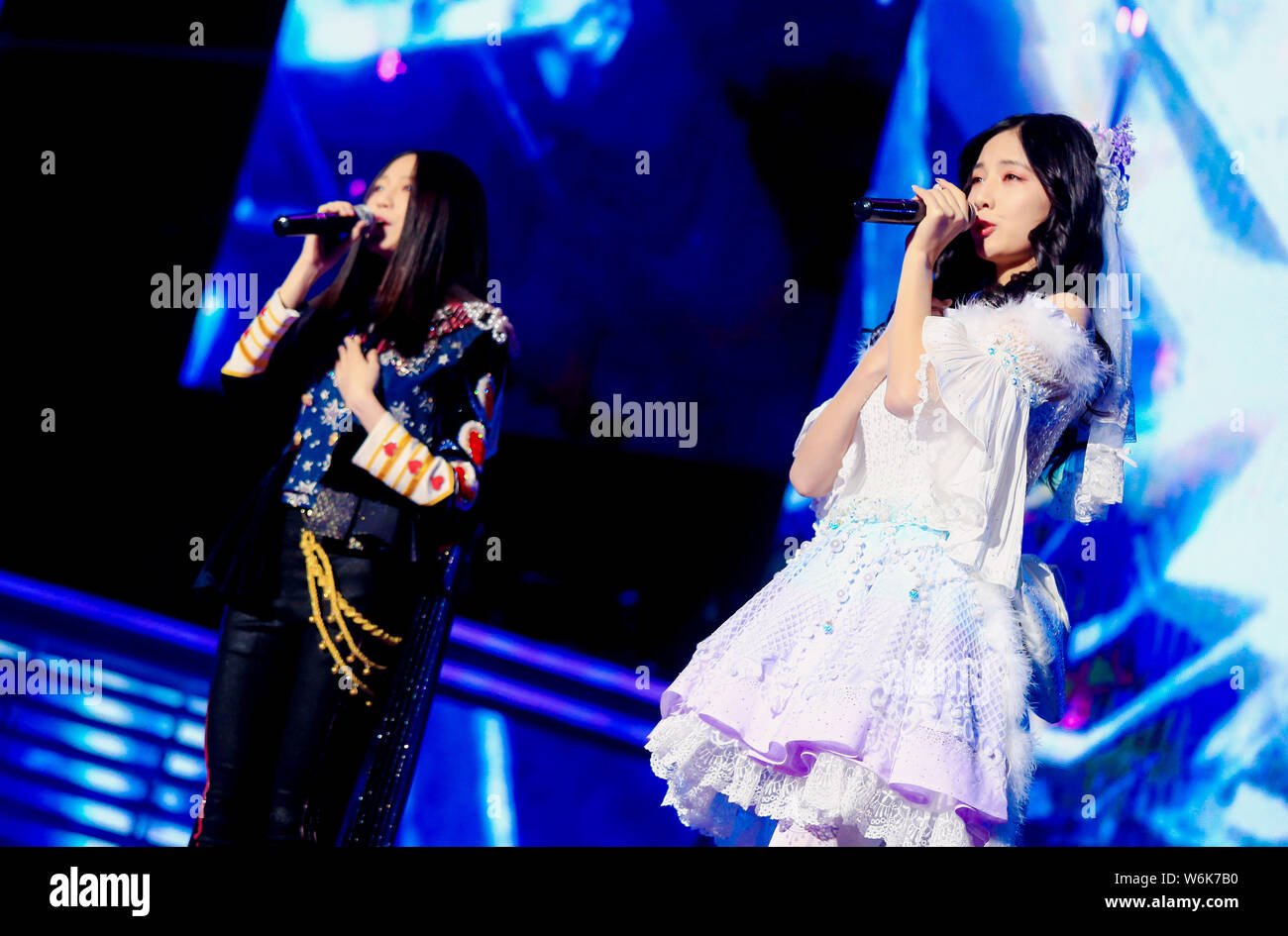 Members of Chinese girl group SNH48 perform during the 4th edition of ...