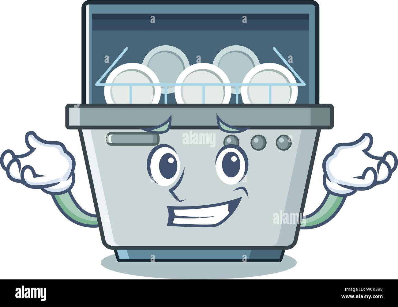 Grinning dishwasher machine isolated in the cartoon Stock Vector Image & Art - Alamy