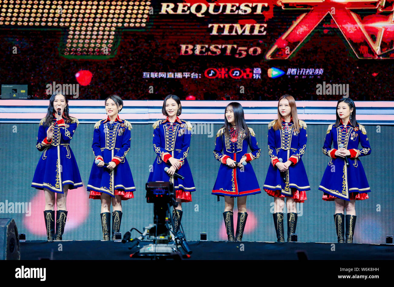 Members of Chinese girl group SNH48 perform during the 4th edition of ...