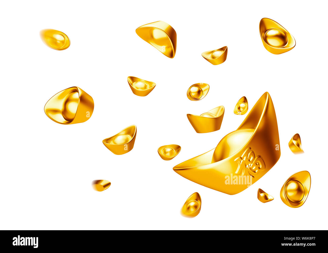 Chinese gold sycee ( yuanbao ) isolated on white background, Chinese ...