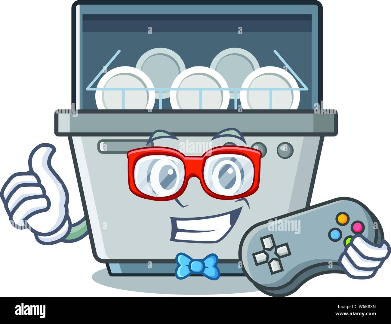 Gamer dishwasher machine with the character shape Stock Vector Image ...