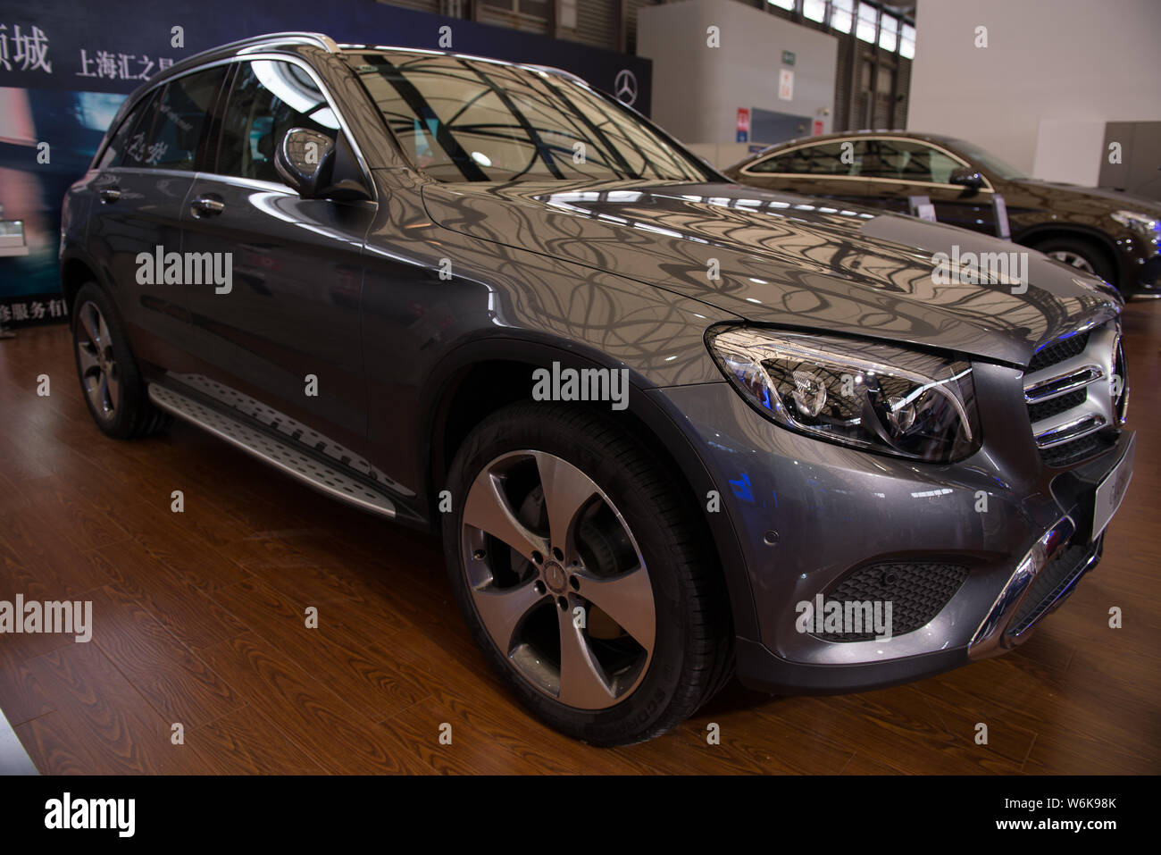 --FILE--A Mercedes-Benz GLC SUV is on display during an auto show in ...