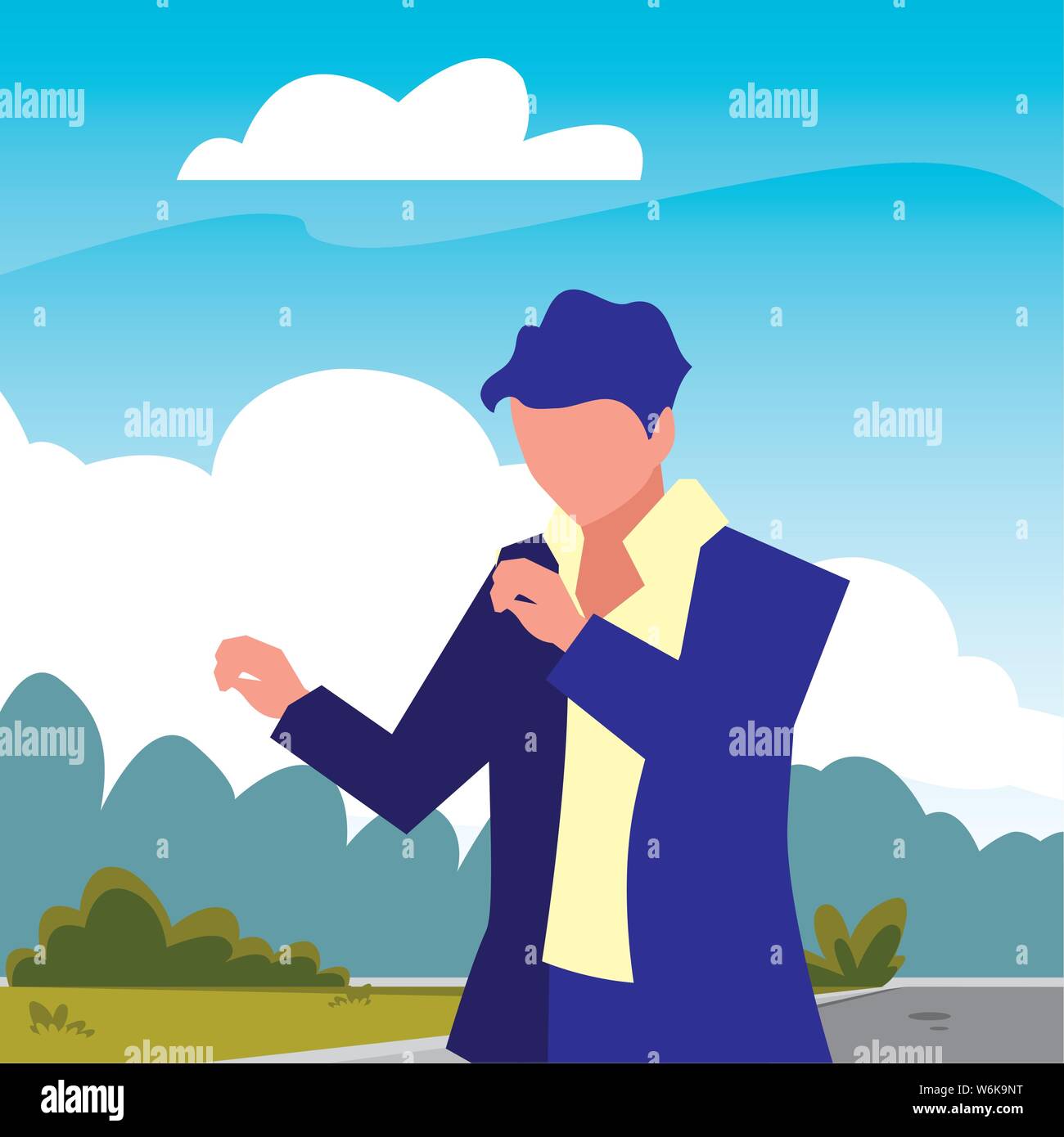 dancer man character in the outdoor vector illustration Stock Vector ...