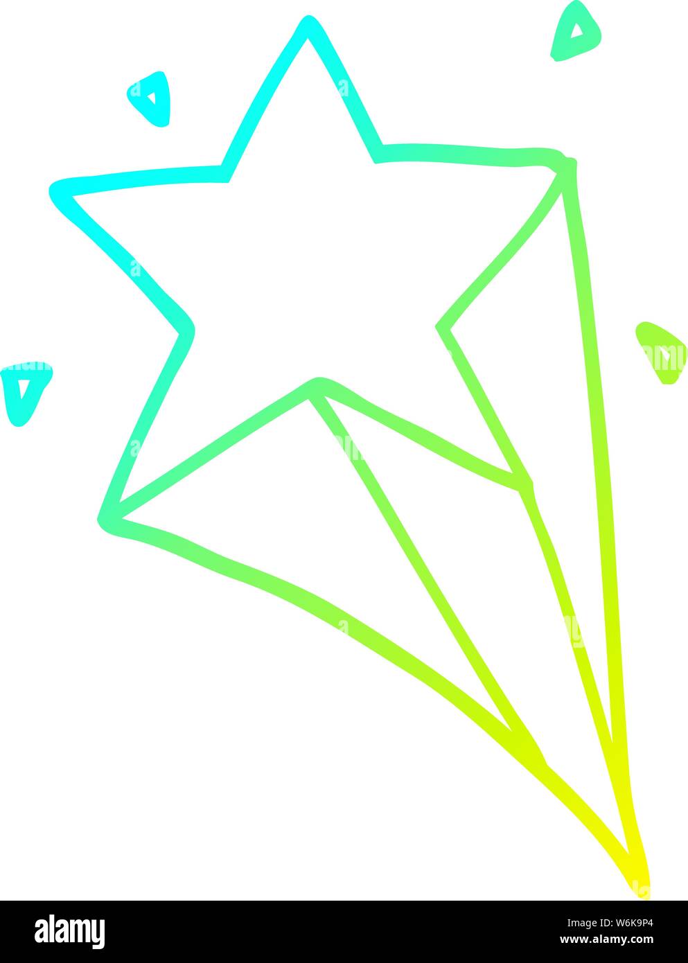 cold gradient line drawing of a cartoon star Stock Vector Image & Art ...