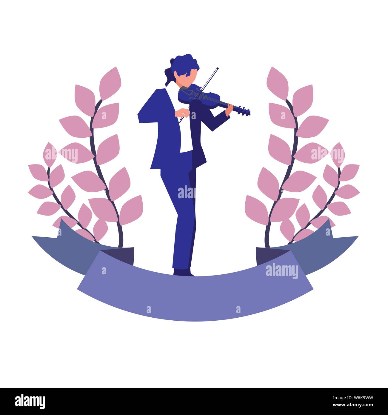 musician man violin playing music vector illustration Stock Vector ...