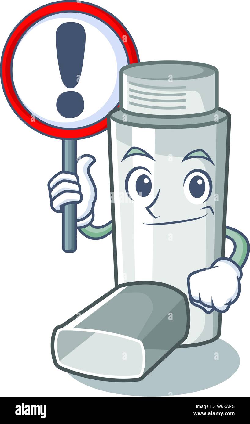 With sign asthma inhaler in the cartoon shape Stock Vector Image & Art ...