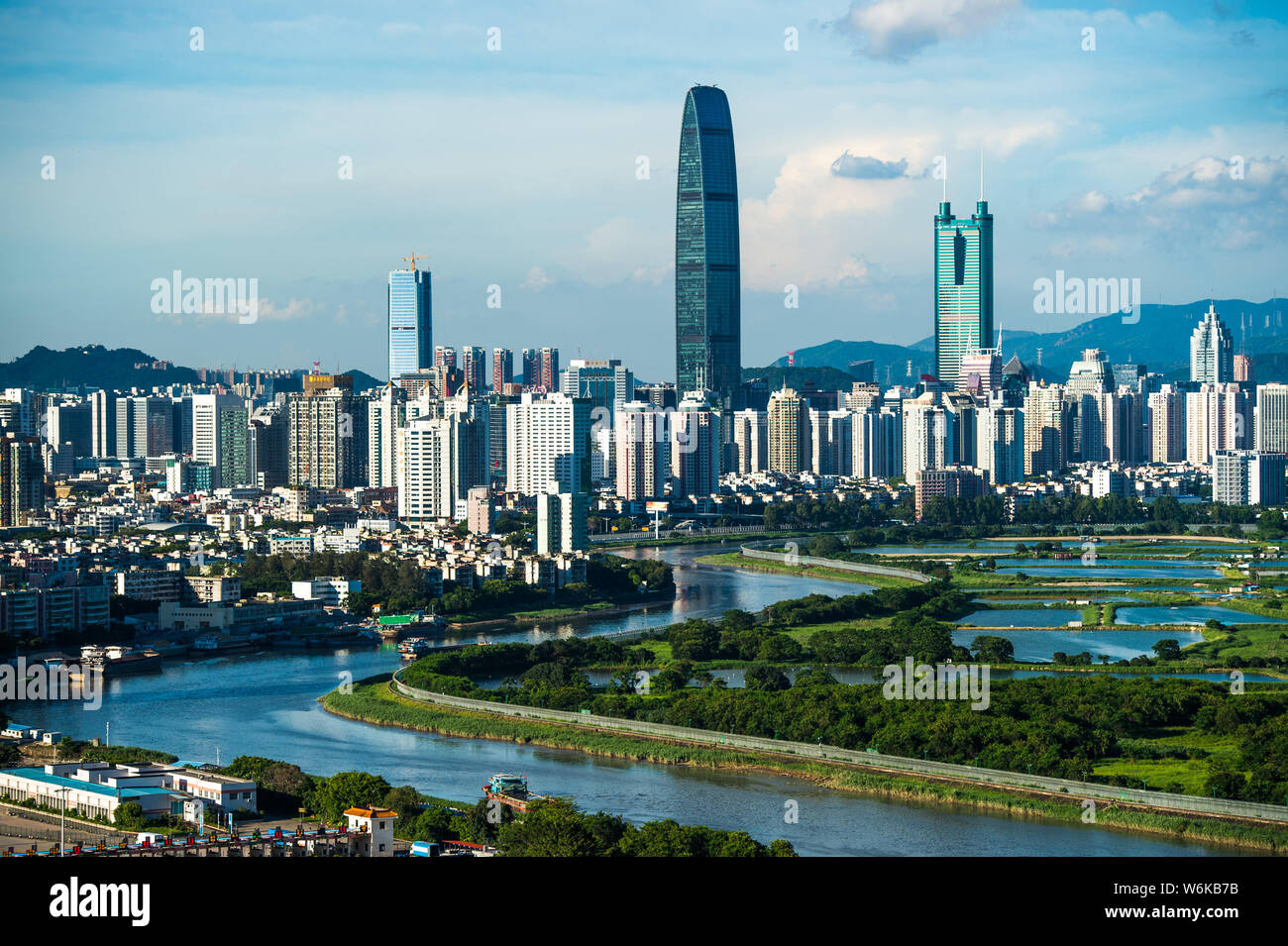 --FILE--Cityscape of the Kingkey 100 Tower, tallest, Shun Hing Square ...