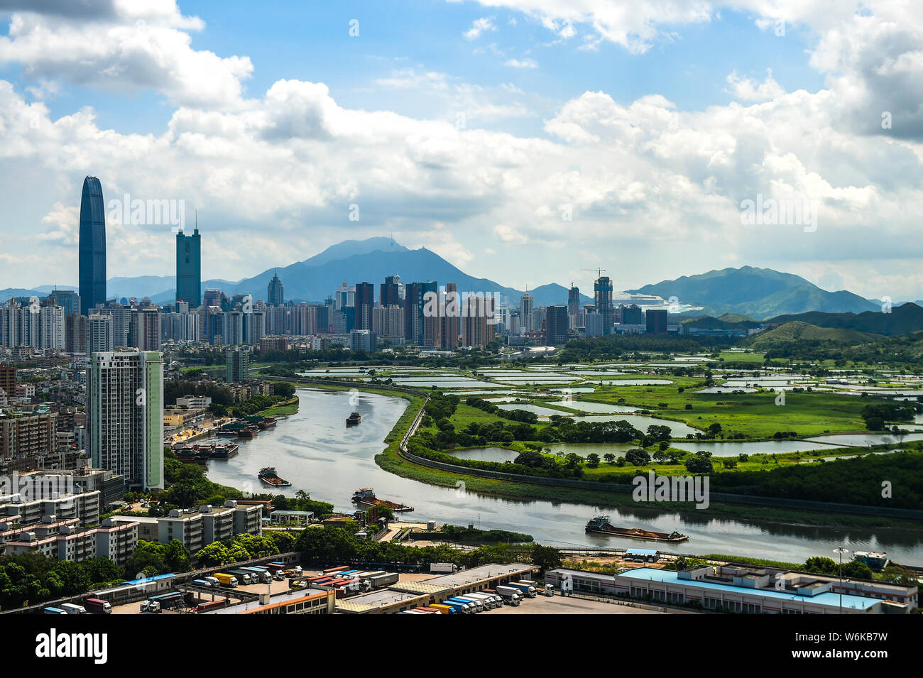 --FILE--Cityscape of the Kingkey 100 Tower, tallest, Shun Hing Square ...