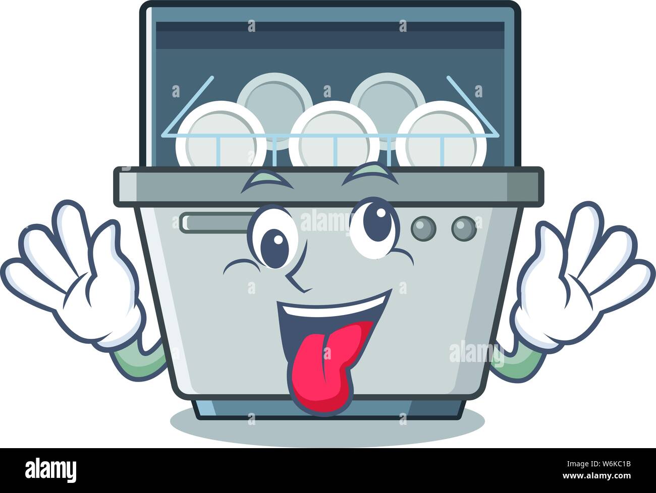 Crazy dishwasher machine next to cartoon stove Stock Vector Image & Art ...