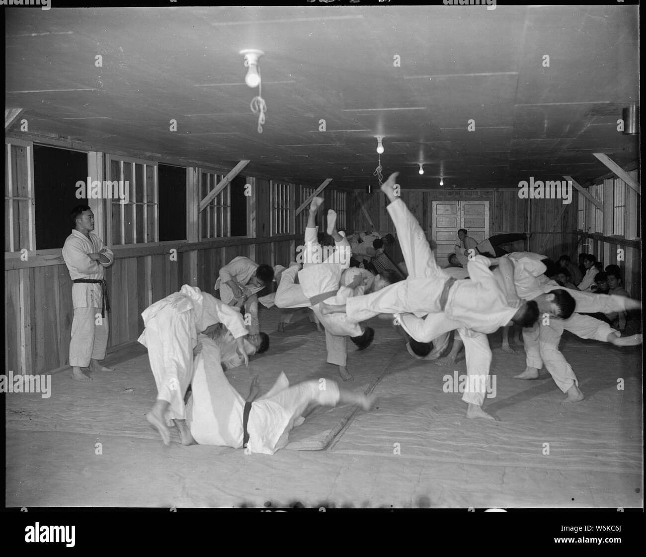 Rohwer Relocation Center, McGehee, Arkansas. A Judo class. Lessons are ...