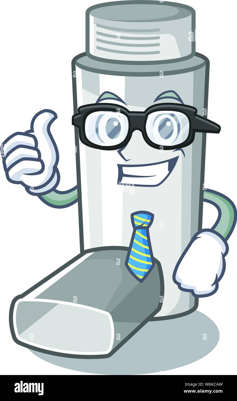 Businessman asthma inhalers in cartoon medicine box Stock Vector Image ...