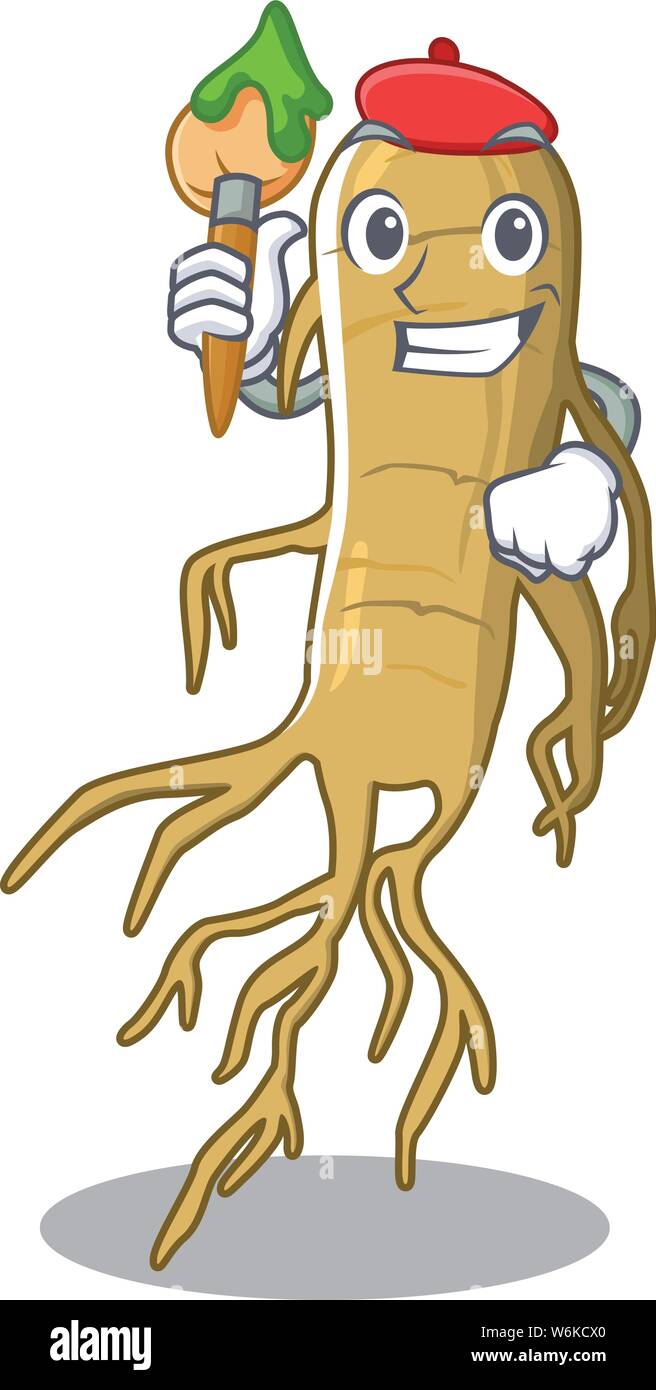 Artist ginseng isolated with in the cartoon Stock Vector Image & Art ...