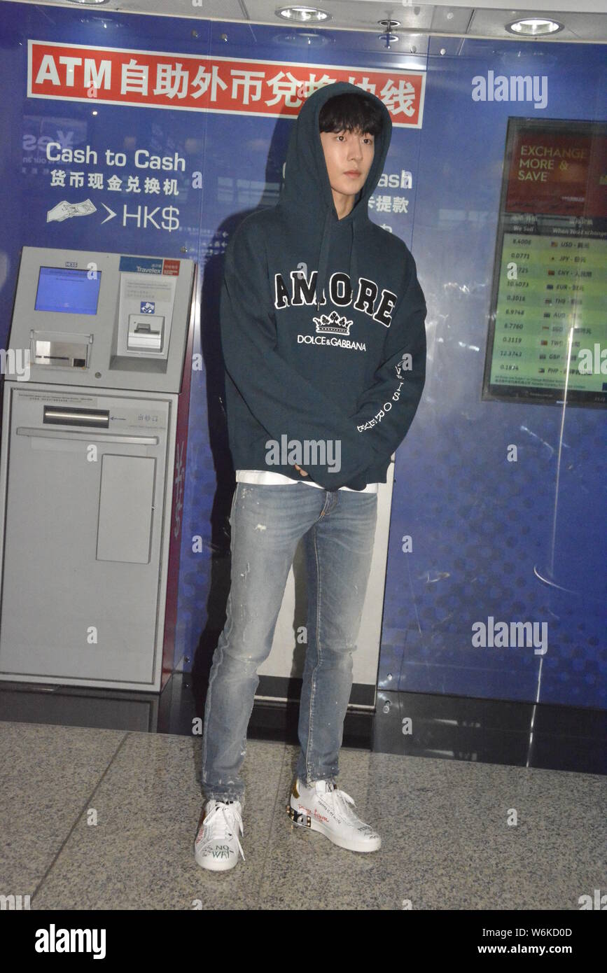 South Korean Model And Actor Nam Joo Hyuk Poses For Photos As He Arrives At The Hong Kong
