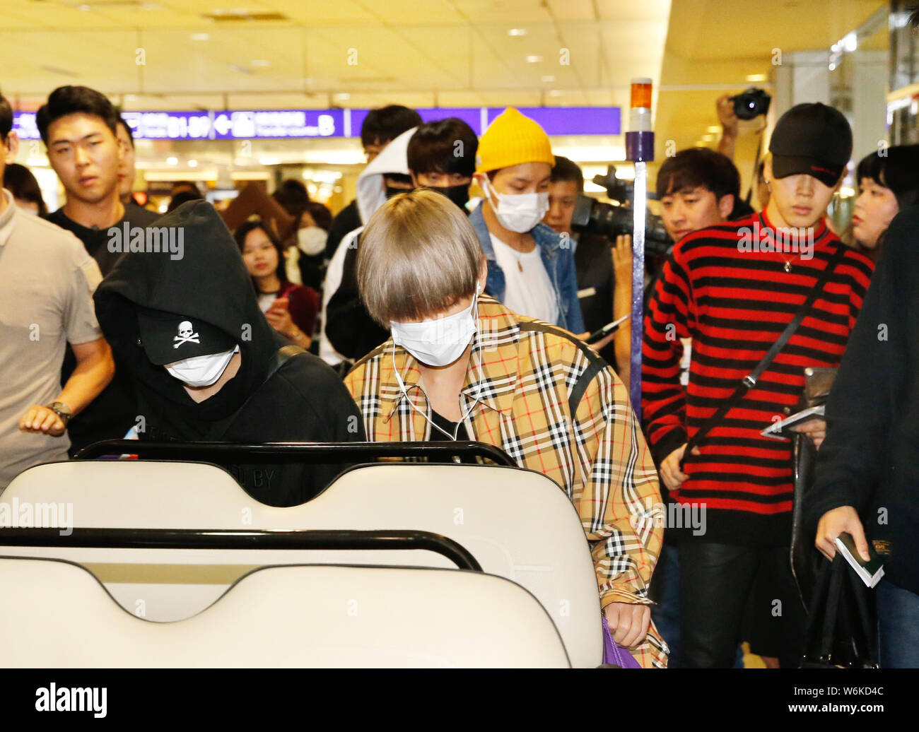 **TAIWAN OUT**Members of South Korean boy group BTS arrive at the ...