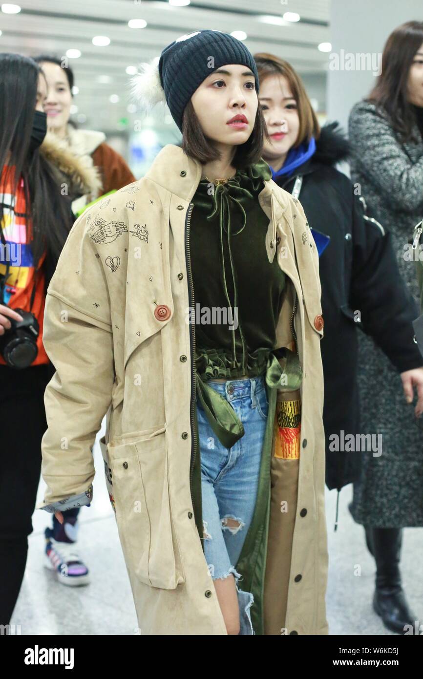 Taiwanese singer Jolin Tsai is pictured at the Beijing Capital ...