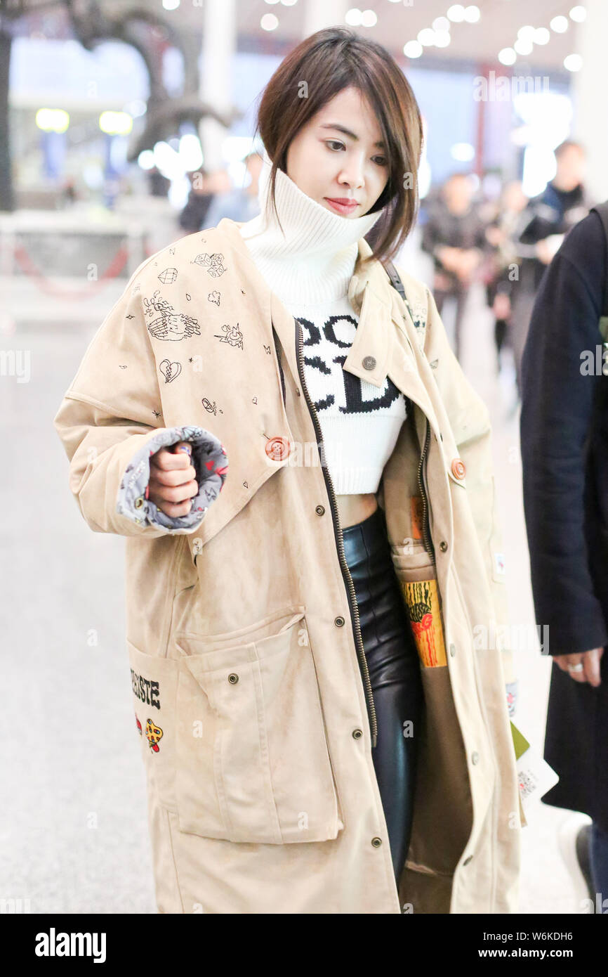 Taiwanese singer Jolin Tsai is pictured at the Beijing Capital ...