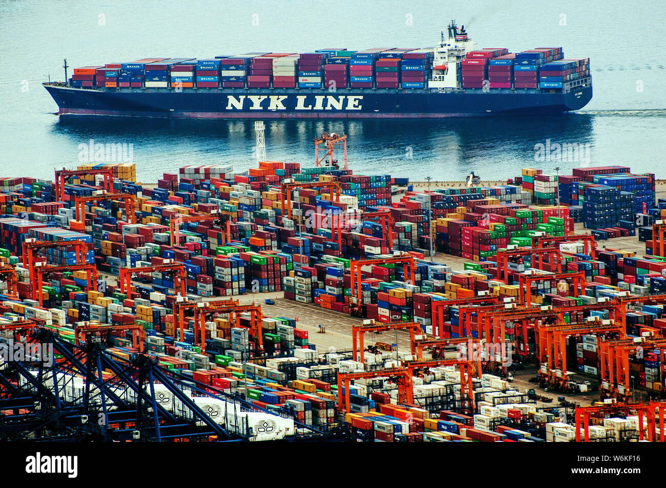 --FILE--Containers are piled up at a container terminal at the Yantian ...