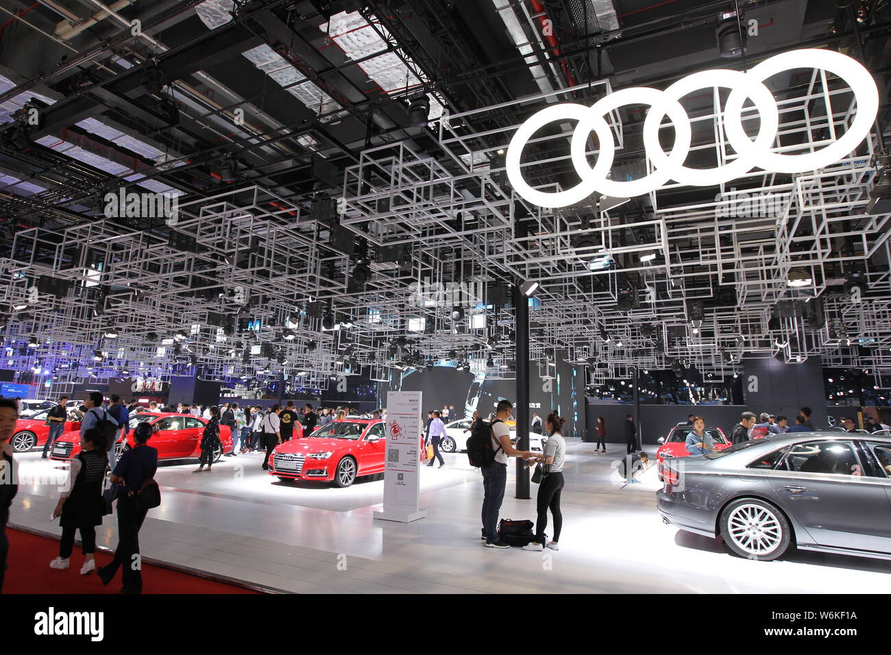 --FILE--People visit the stand of Audi during the 17th Shanghai ...
