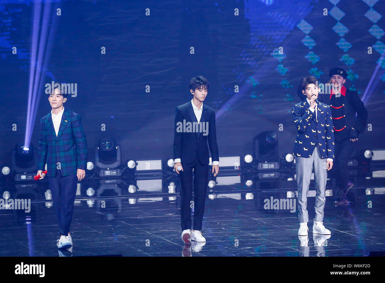 (From left) Jackson Yee or Yi Yangqianxi, Karry Wang or Wang Junkai, and Roy Wang or Wang Yuan ...