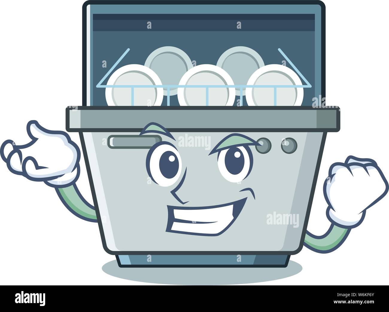 Successful dishwasher machine isolated in the cartoon Stock Vector ...