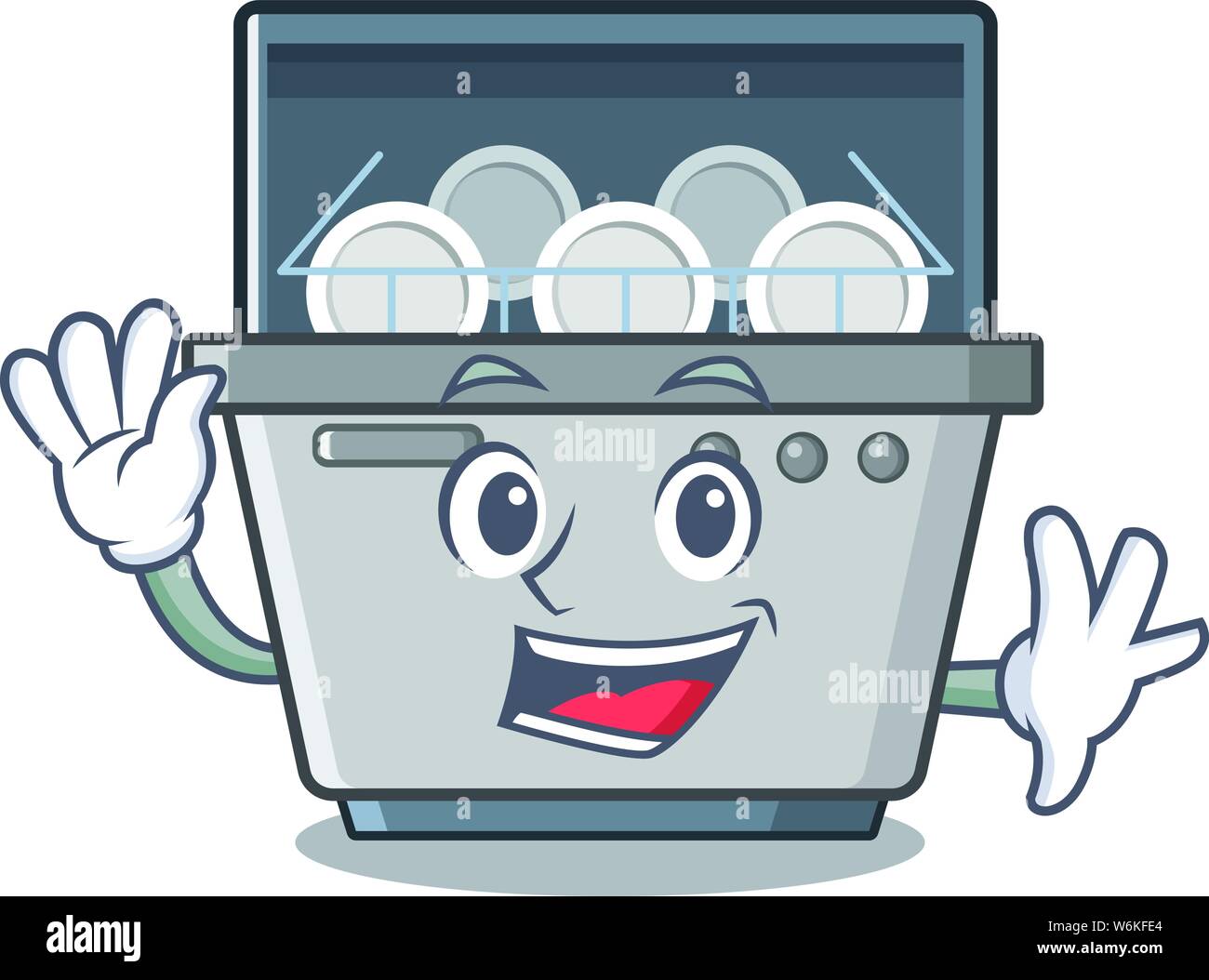 Open dishwasher clean glass Stock Vector Images - Alamy