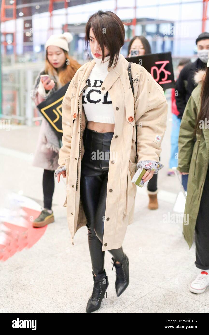 Taiwanese singer Jolin Tsai is pictured at the Beijing Capital ...