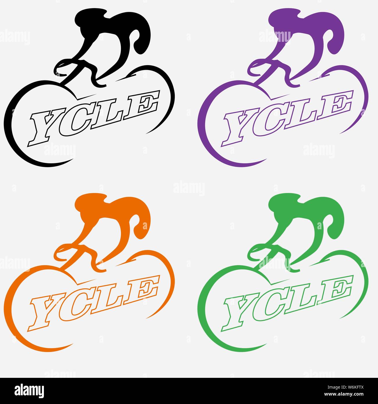 minimalist logo of a cyclist abstract using negative space Stock Vector ...