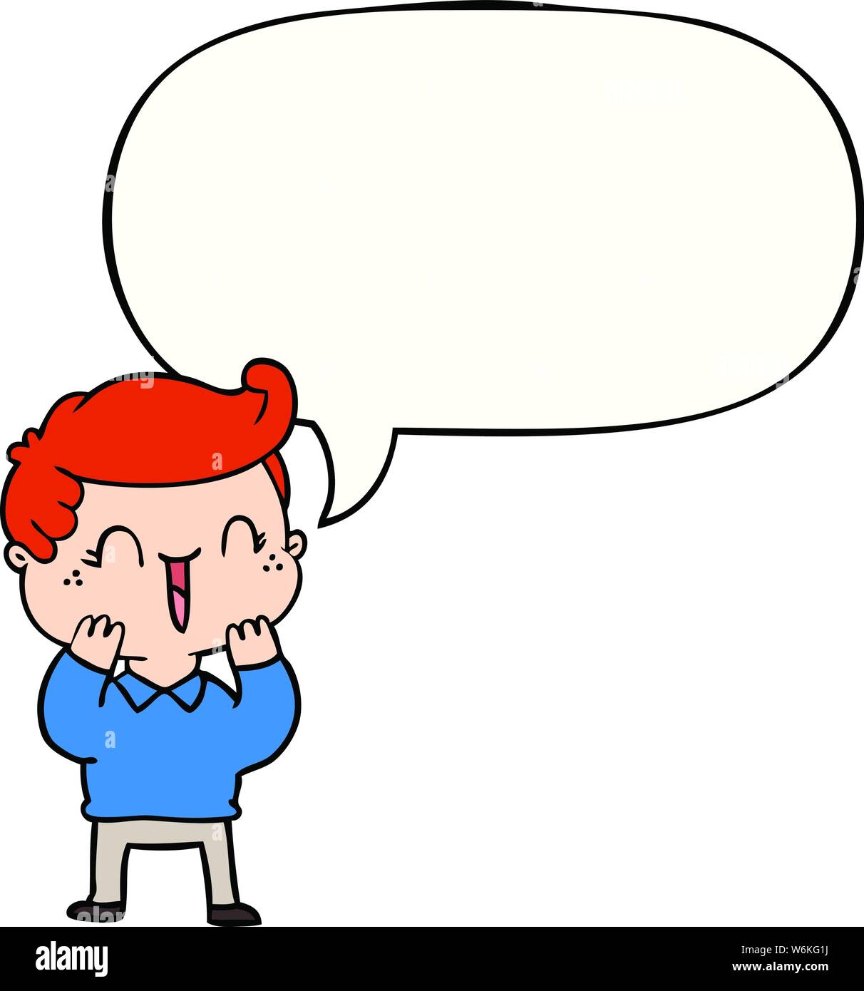 cartoon laughing boy with speech bubble Stock Vector Image & Art - Alamy